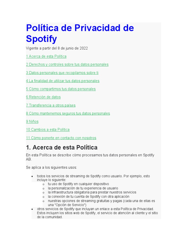 4 Politicas Spotify | PDF | Spotify | Cookie HTTP