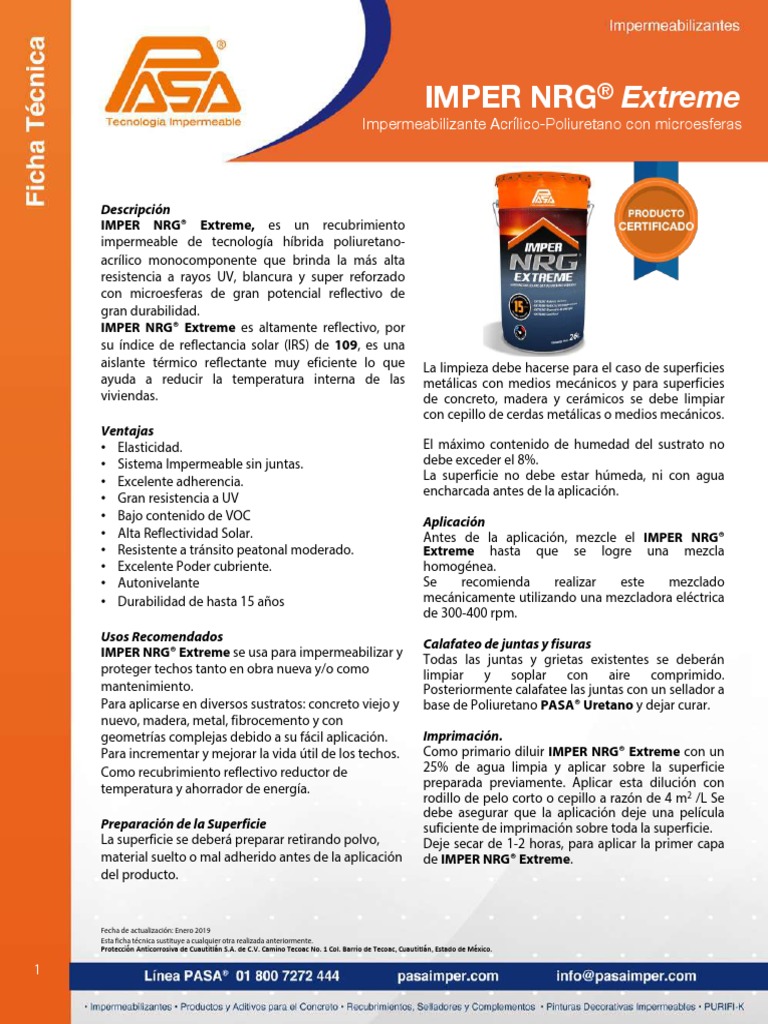 IMPER NRG Extreme | PDF | Materiales | Química