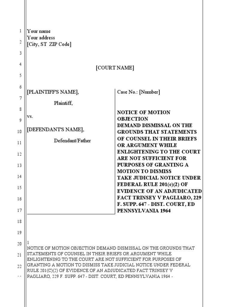 Letter to Judge for Case Dismissal | PDF | Pleading | Brief (Law)