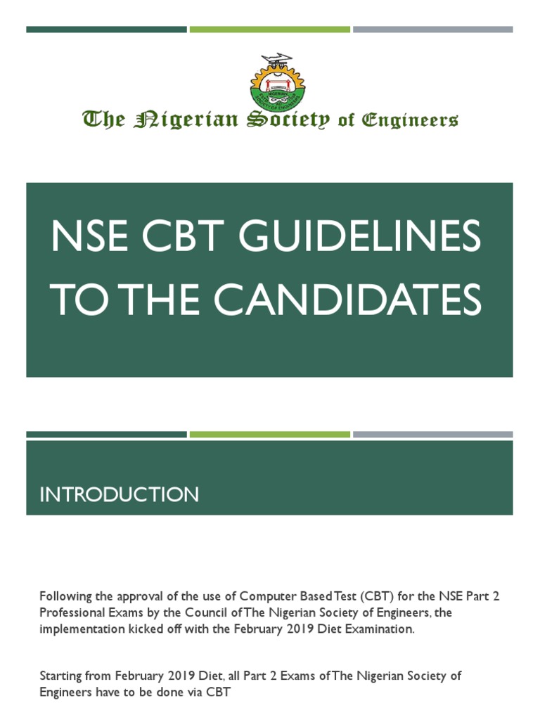 NSE CBT Exam Guidelines for Candidates | PDF | Engineering