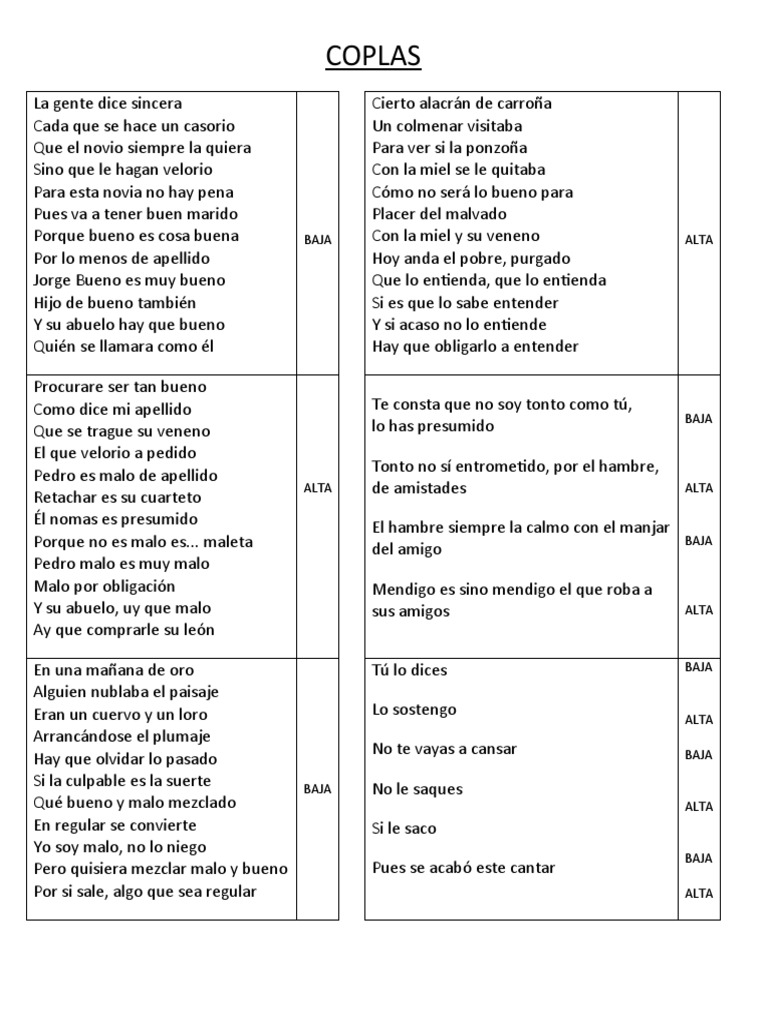 Coplas de Pedro Infante y Jorge Negrete | PDF