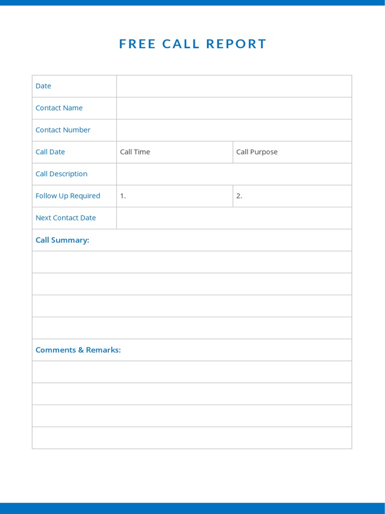Free Call Report | PDF