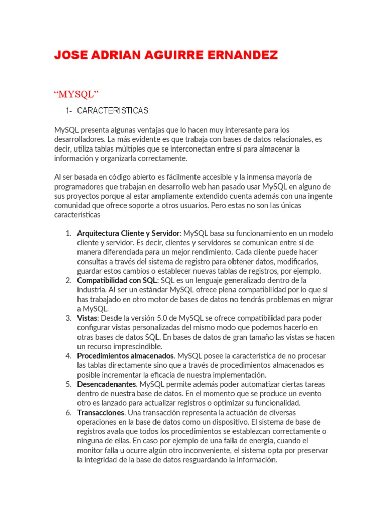 Tarea Mysql | PDF | Modelo cliente-servidor | Servidor (Computación)