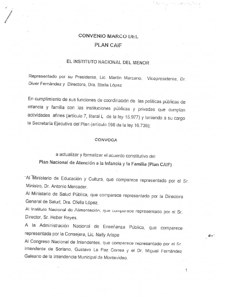 Convenio Marco Paln Caif | PDF