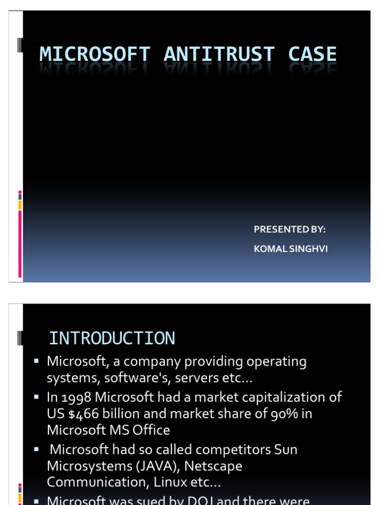 Microsoft Antitrust Case | PDF