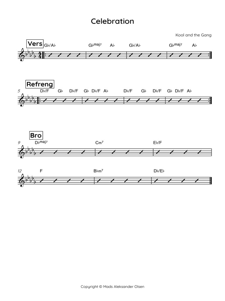Celebration Sheet Music for Piano | PDF
