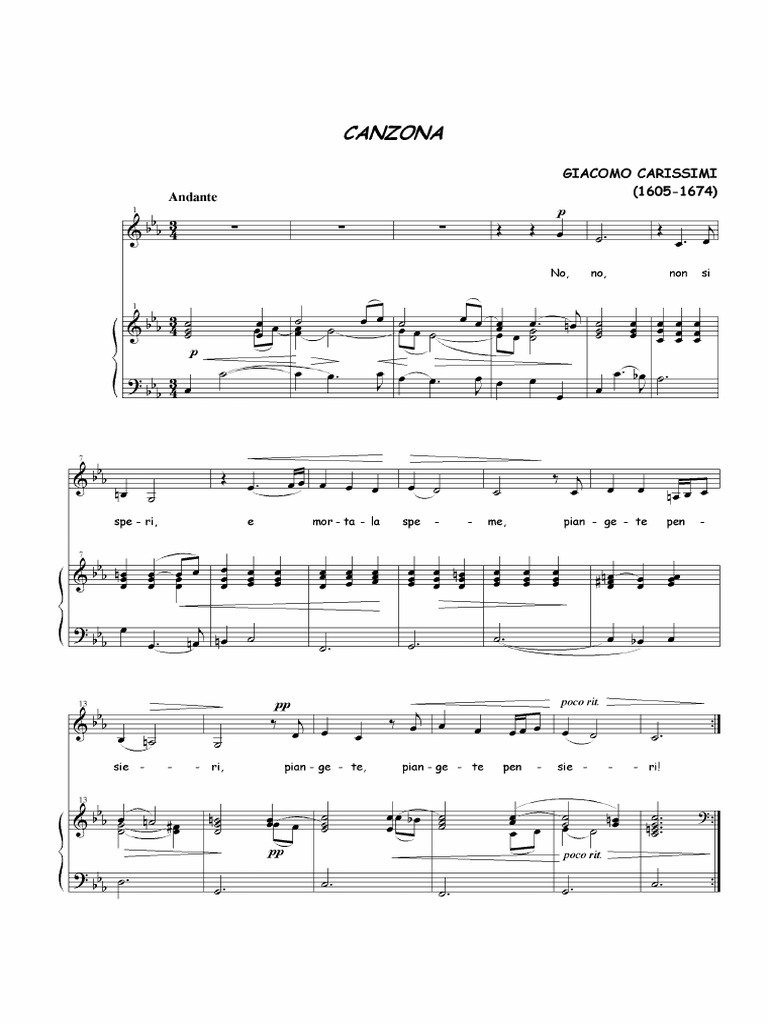 Canzona, Carissimi | PDF