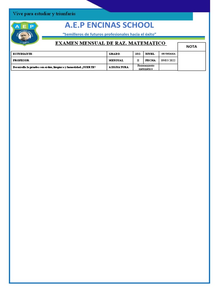 RM 3ro Secundaria | PDF