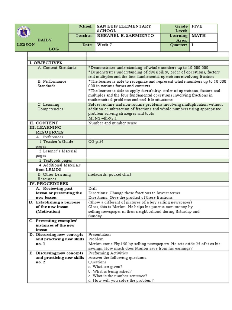 DLP-MATH5-Q1-W7-Solves Routine and Non-Routine Problems Involving ...
