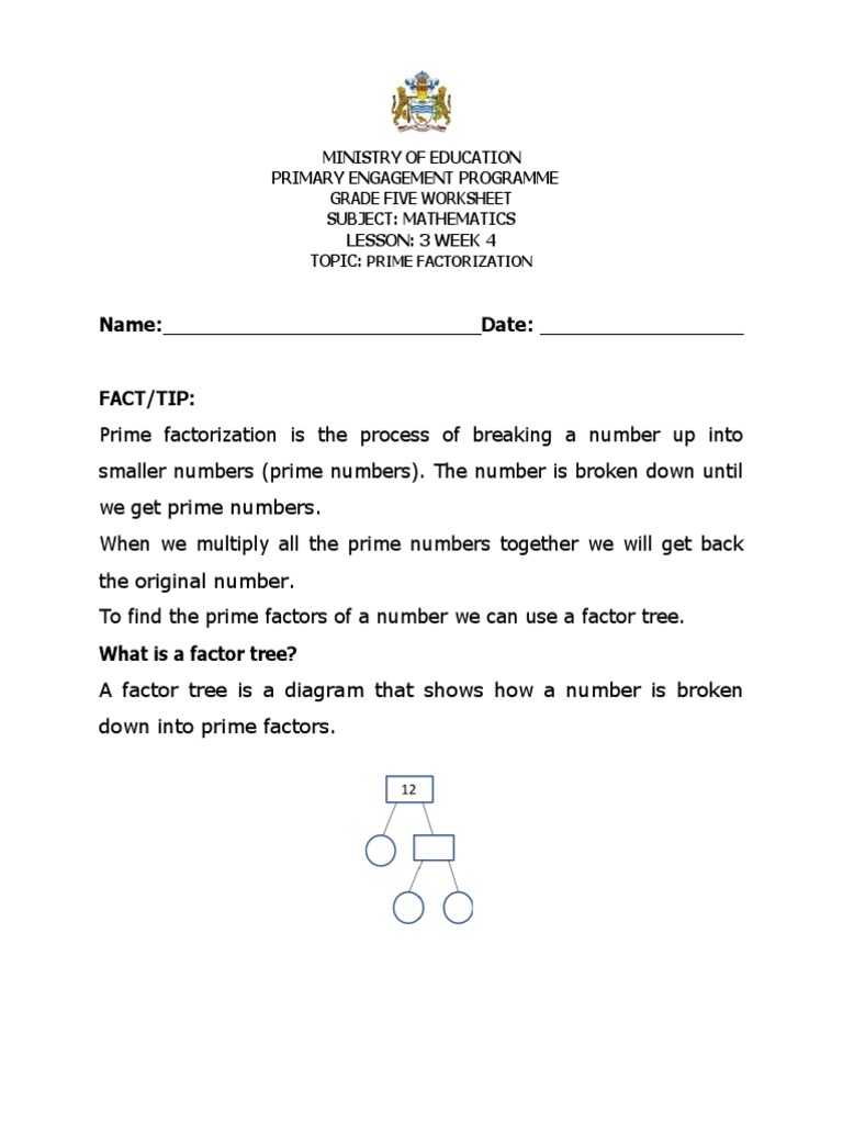 Prime Factorization 1 Guyana 5 | PDF | Career & Growth | Teaching Methods & Materials