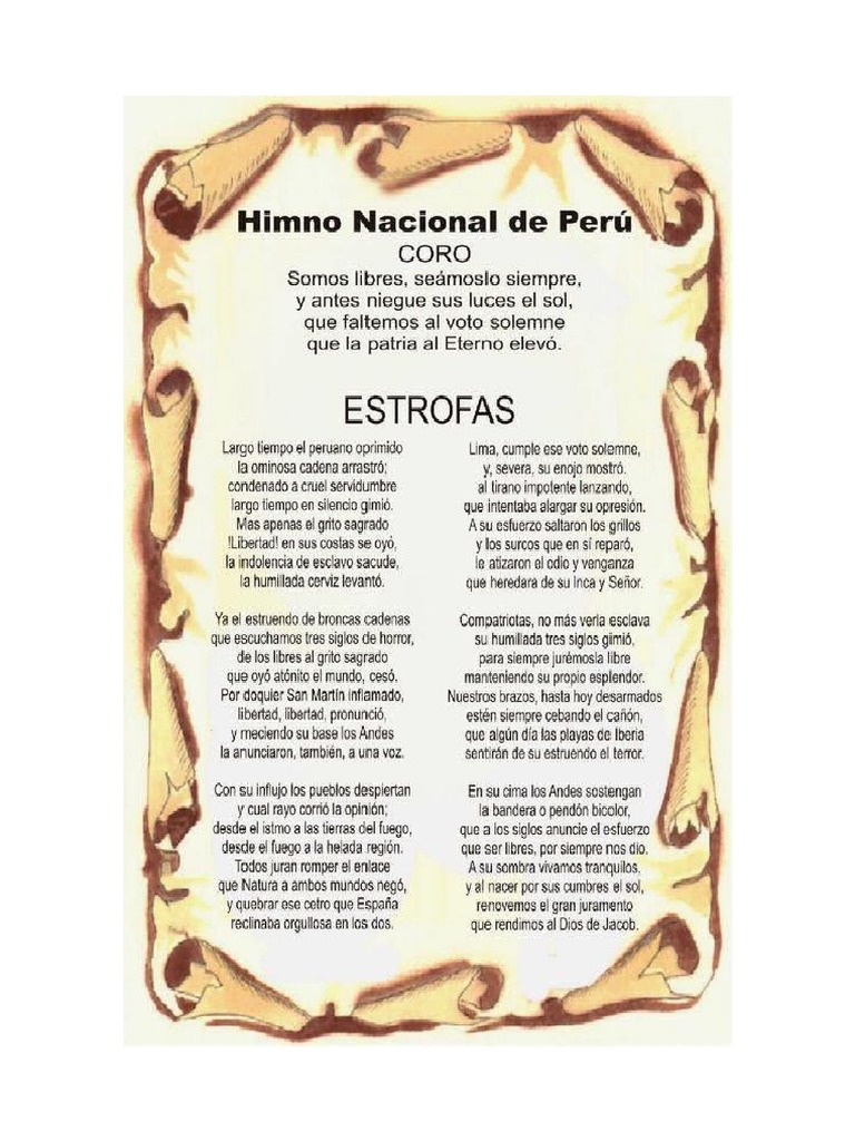 Himno Nacional Del Perú | PDF