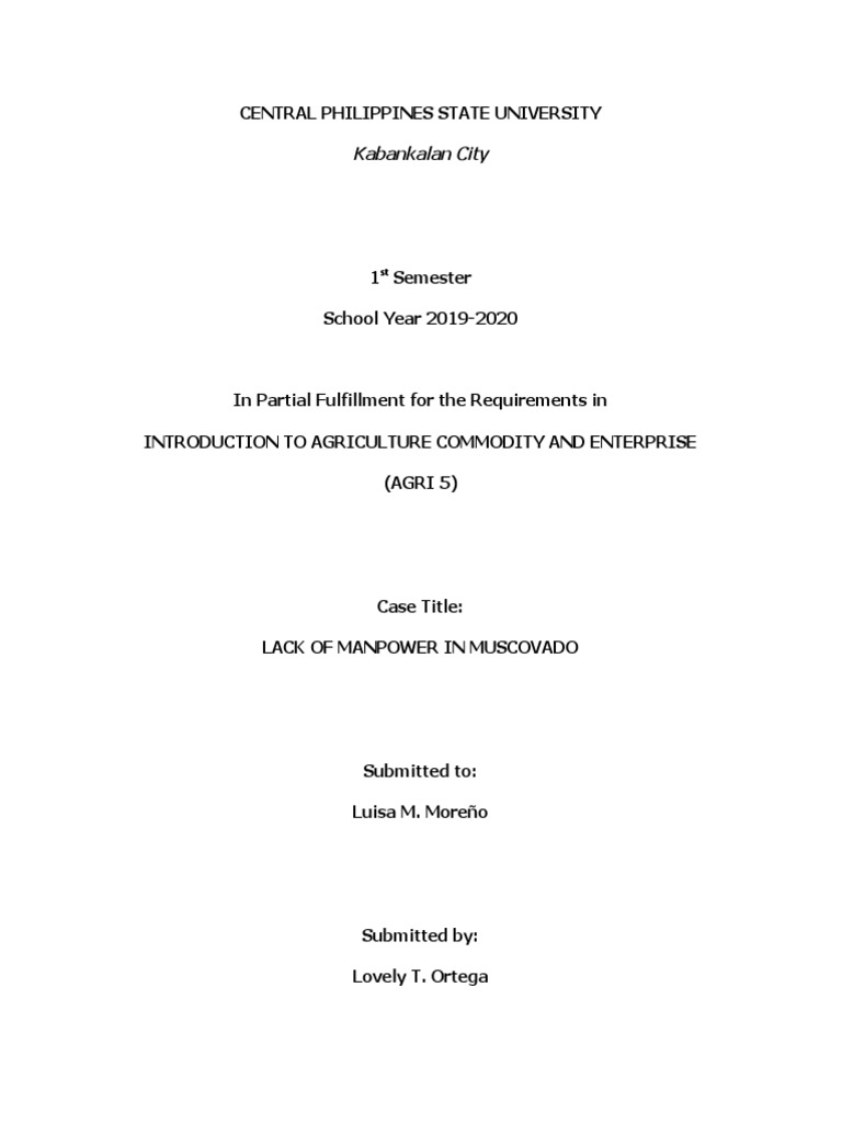 Case Analysis - Lack of Manpower in Muscovado | PDF | Brown Sugar | Business