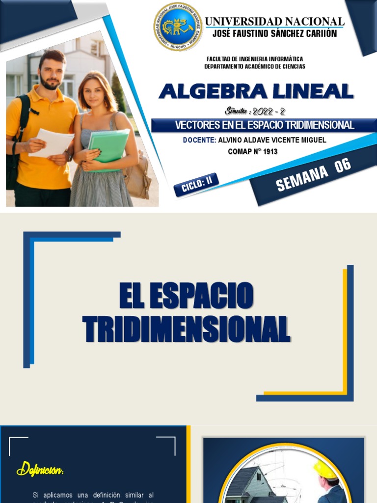 Semana 06 Vectores En Tres Dimensiones Pdf Espacio Vectorial