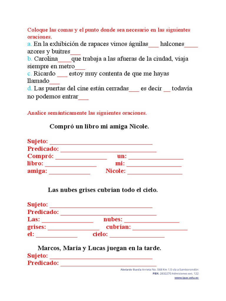 Hojas de Trabajo Lengua | PDF | Semántica | Sintaxis