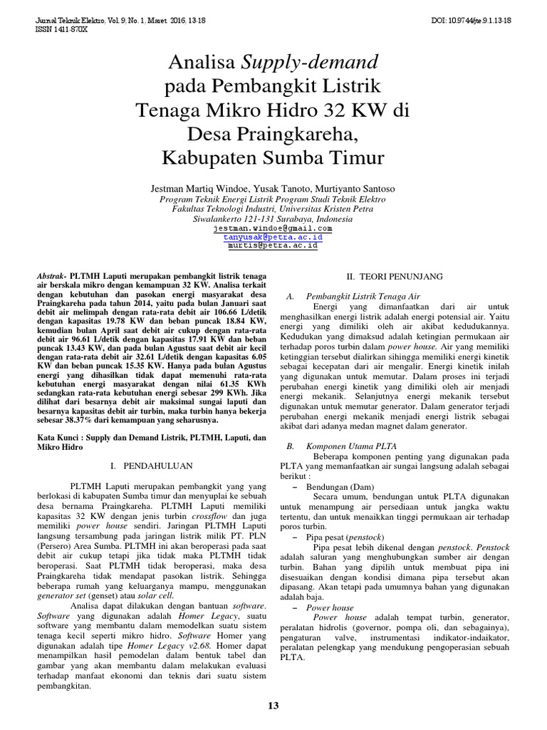 ID Analisa Supply Demand Pada Pembangkit Li | PDF