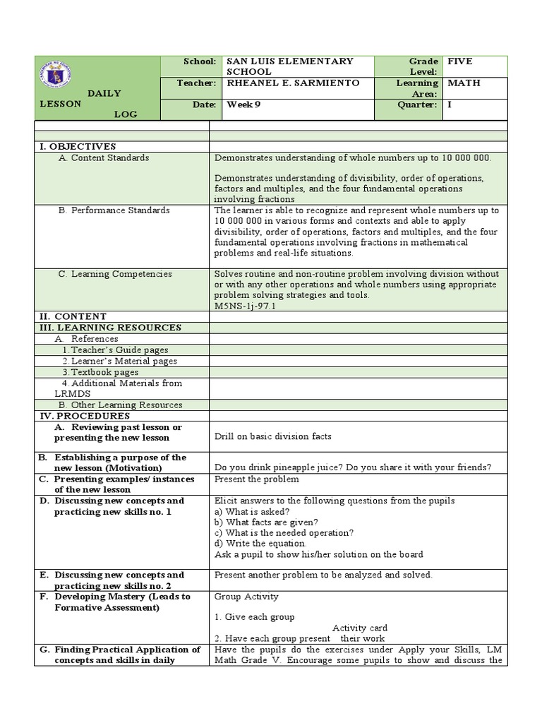 DLP-MATH5-Q1-W9-Solves Routine and Non-Routine Problem Involving ...