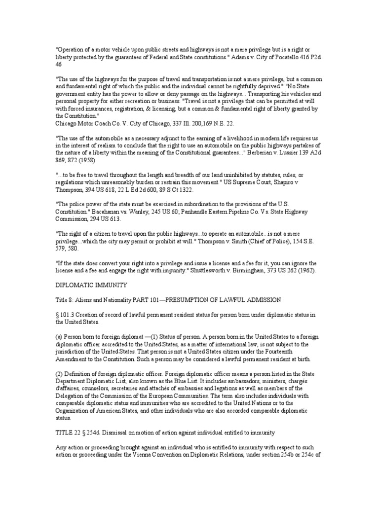 Printable Right To Travel Form | PDF | U.S. State | Legal Liability