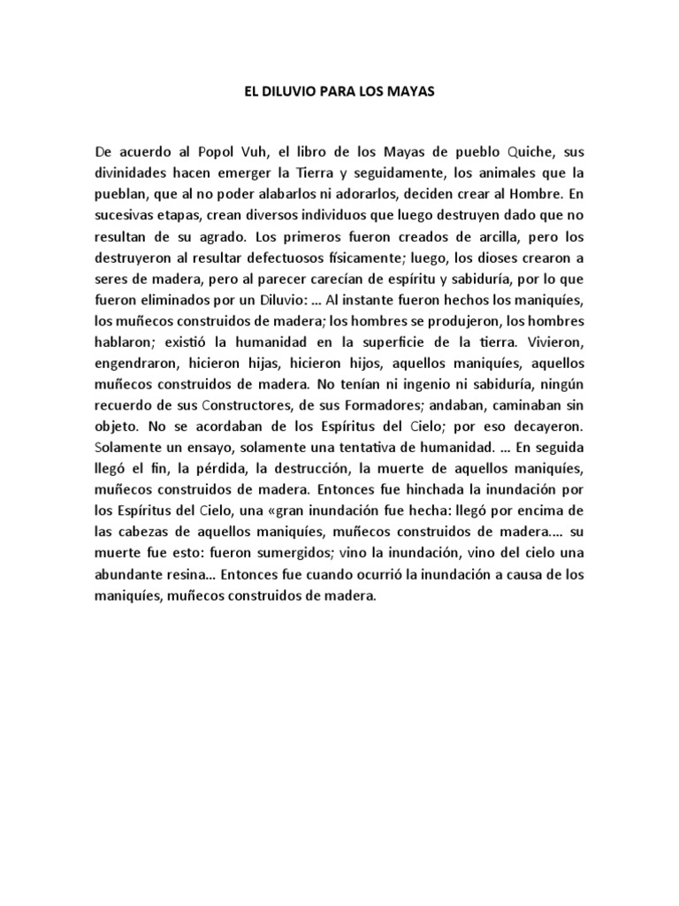 El Diluvio para Los Mayas | PDF