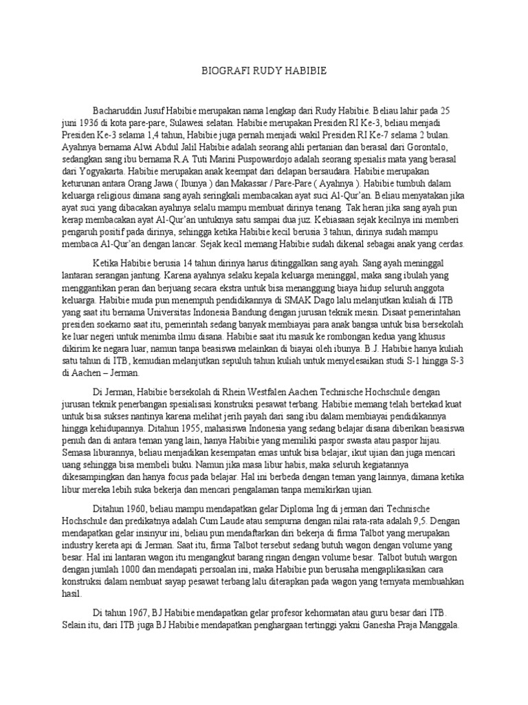 Biografi Rudy Habibie X MPLB 2 | PDF