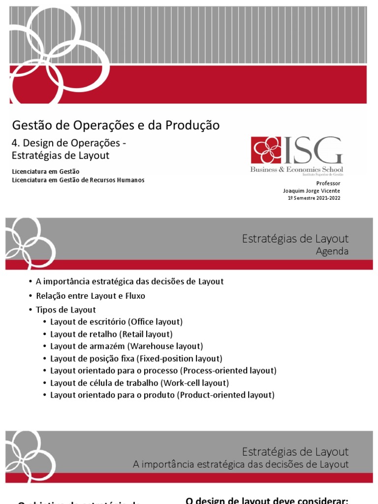 Gestão de Operações - Design de Operações - Estratégias de Layout | PDF ...