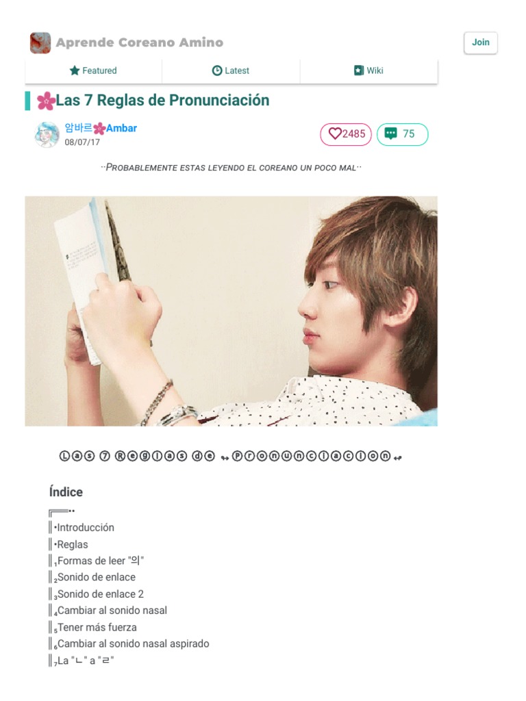 Pronunciación Coreano | PDF | Sílaba | Lenguaje Koreano