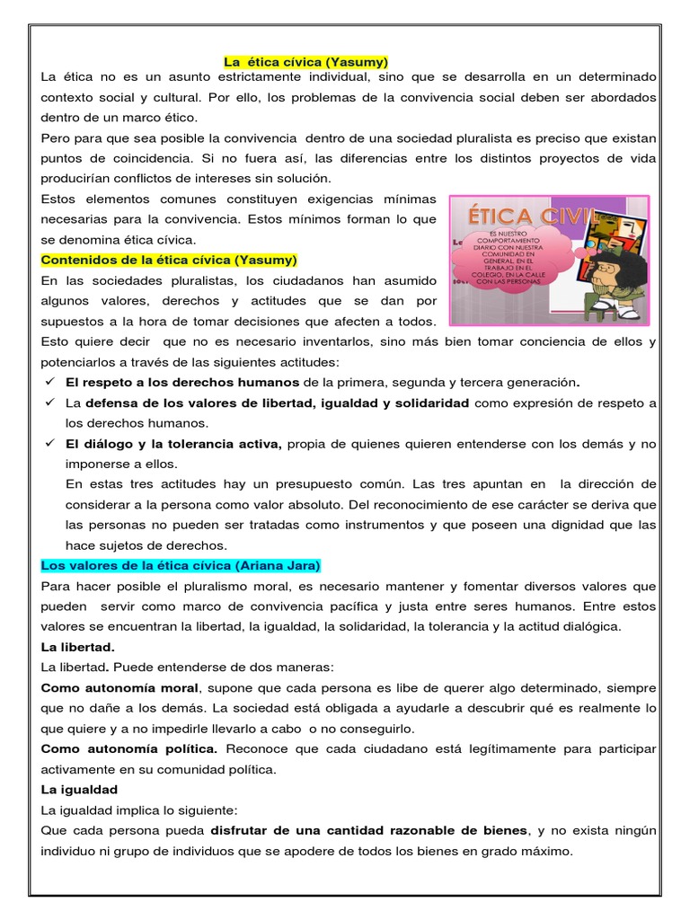 La Etica Civica | PDF | Tolerancia | Desigualdad social
