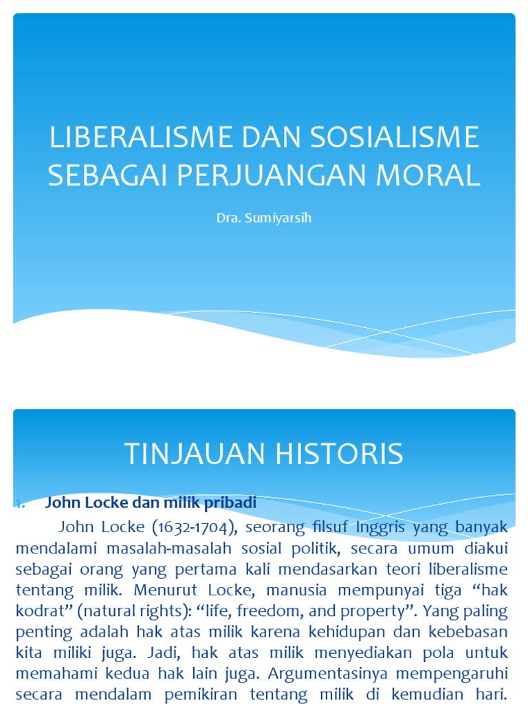 Liberalisme Dan Sosialisme Sebagai Perjuangan Moral | PDF