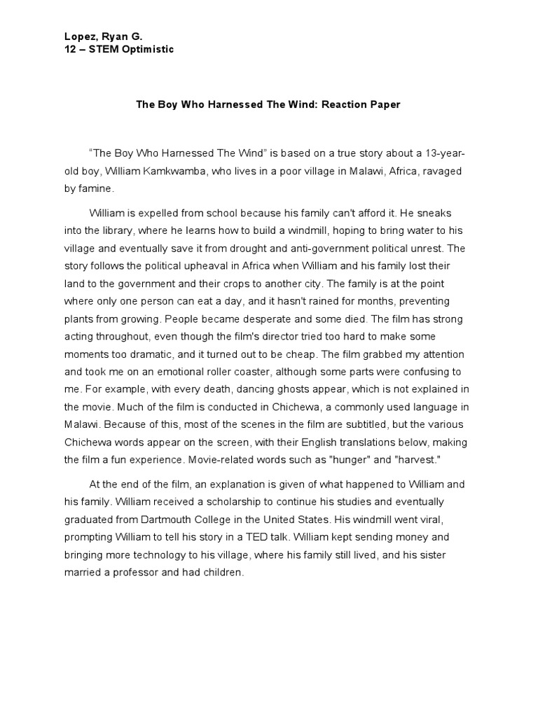 The Boy Who Harnessed the Wind Review | PDF | Language Arts & Discipline