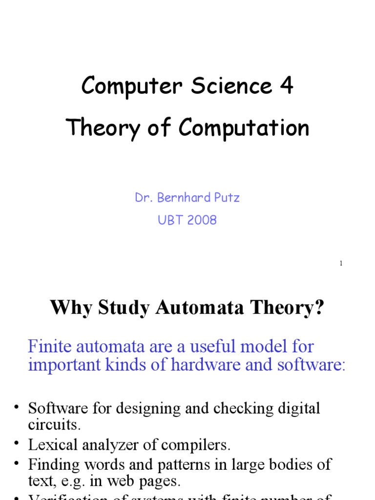 Cs4 Slides 1 Pdf Automata Theory Computational Complexity Theory