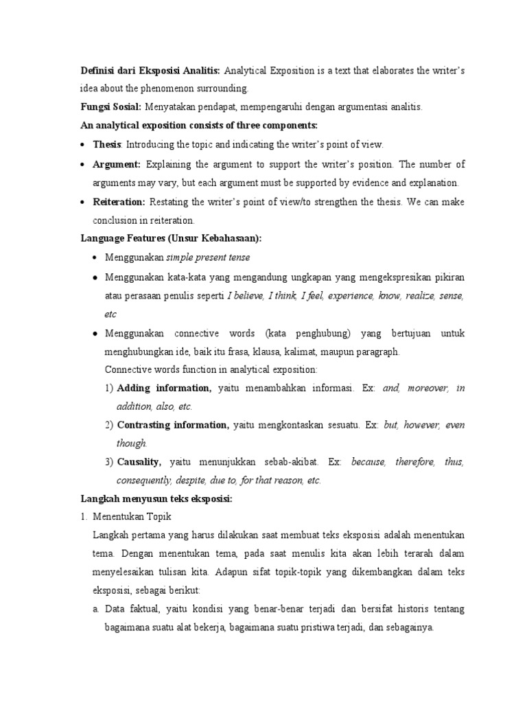 Eksposisi Analitis | PDF