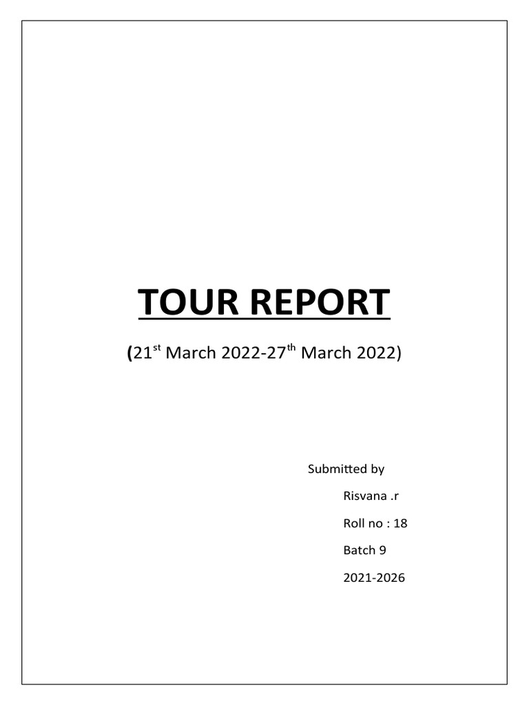 Tour Report | PDF
