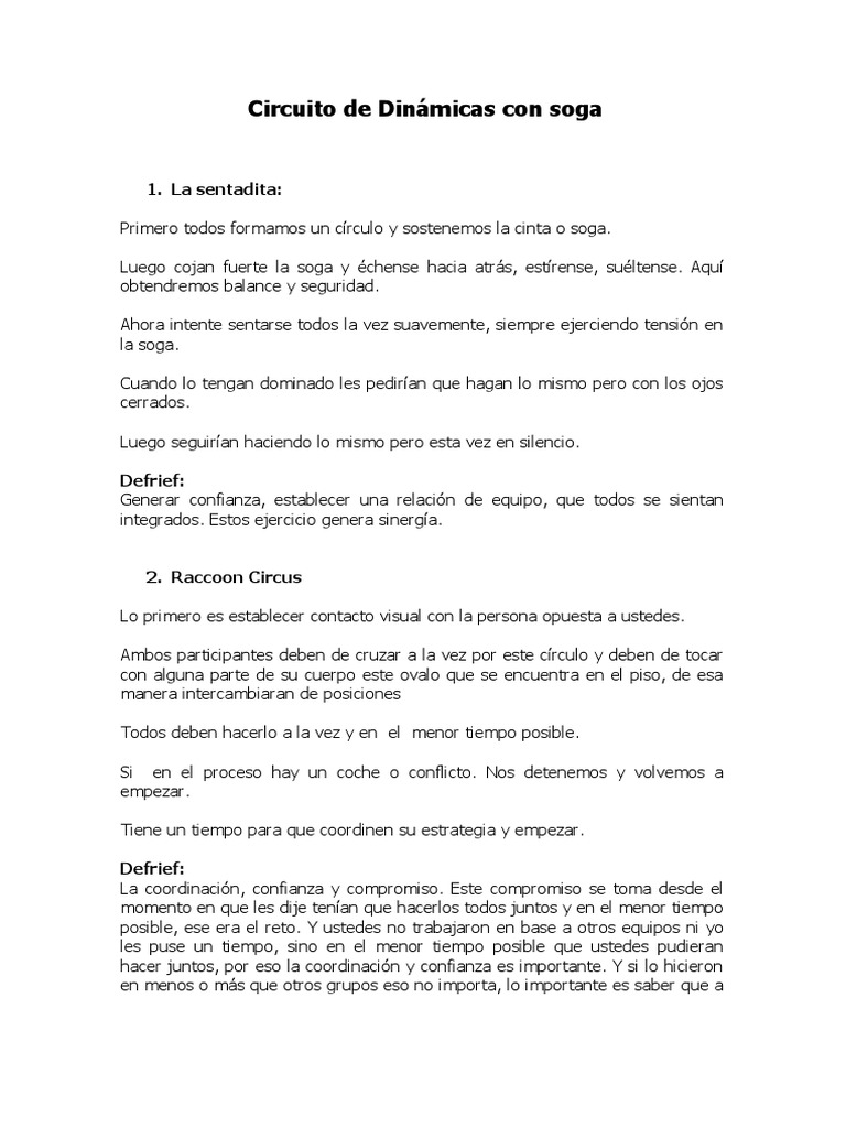 Dinámicas Grupales con Soga Virtuales | PDF