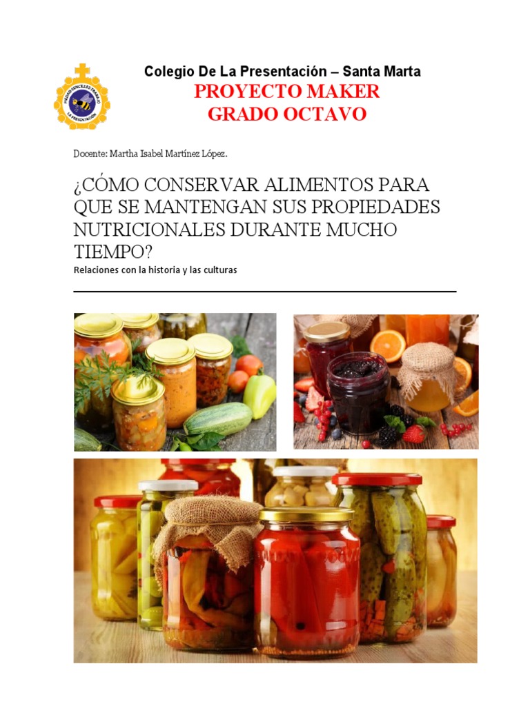 Proyecto Maker Iii Periodo Grado Octavo 2022 | PDF | Alimentos | Comida y bebida