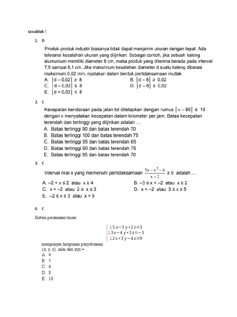 Soal Latihan TO 1 | PDF