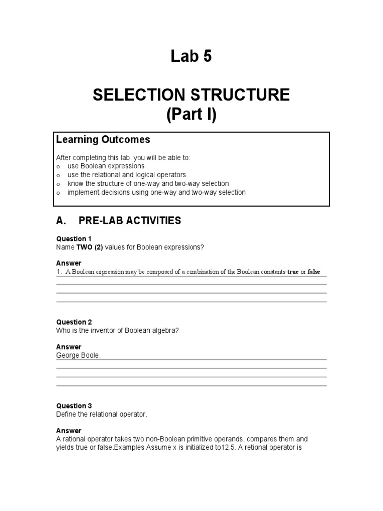 Lab 4 | PDF | Boolean Data Type | Boolean Algebra