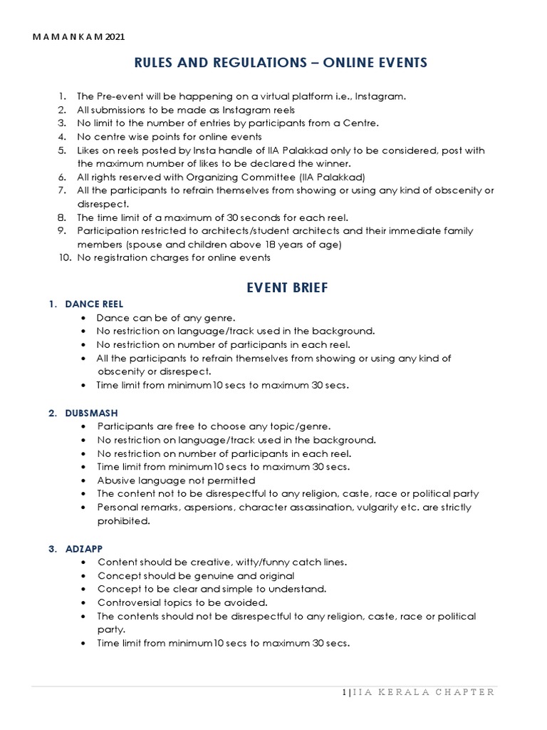 Mamankam 2021 - Event Brief | PDF