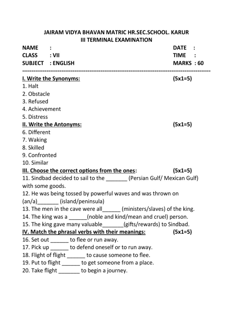 VII English 3rd Term | PDF | Language Mechanics | Syntax