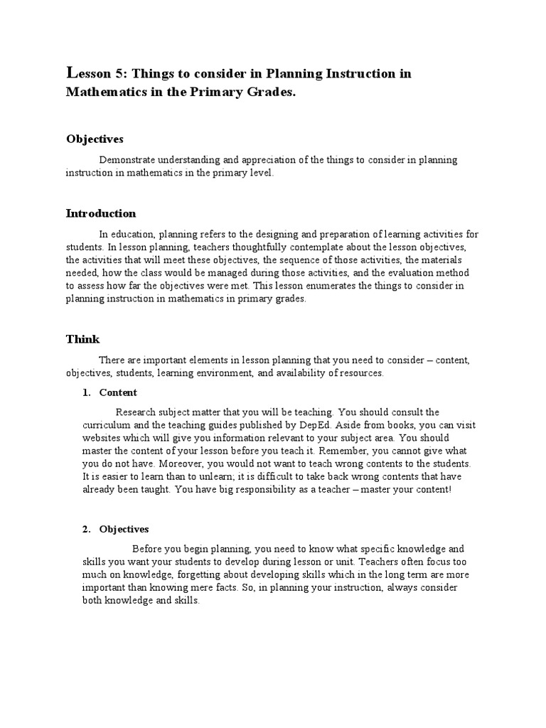 Lesson 5 | PDF | Mindset | Lesson Plan
