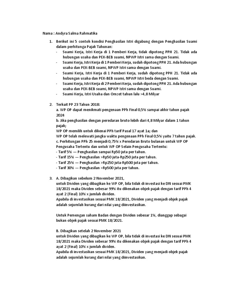 Jawaban PPH OP Brevet C Essay - Andyra Salma Rahmatika | PDF