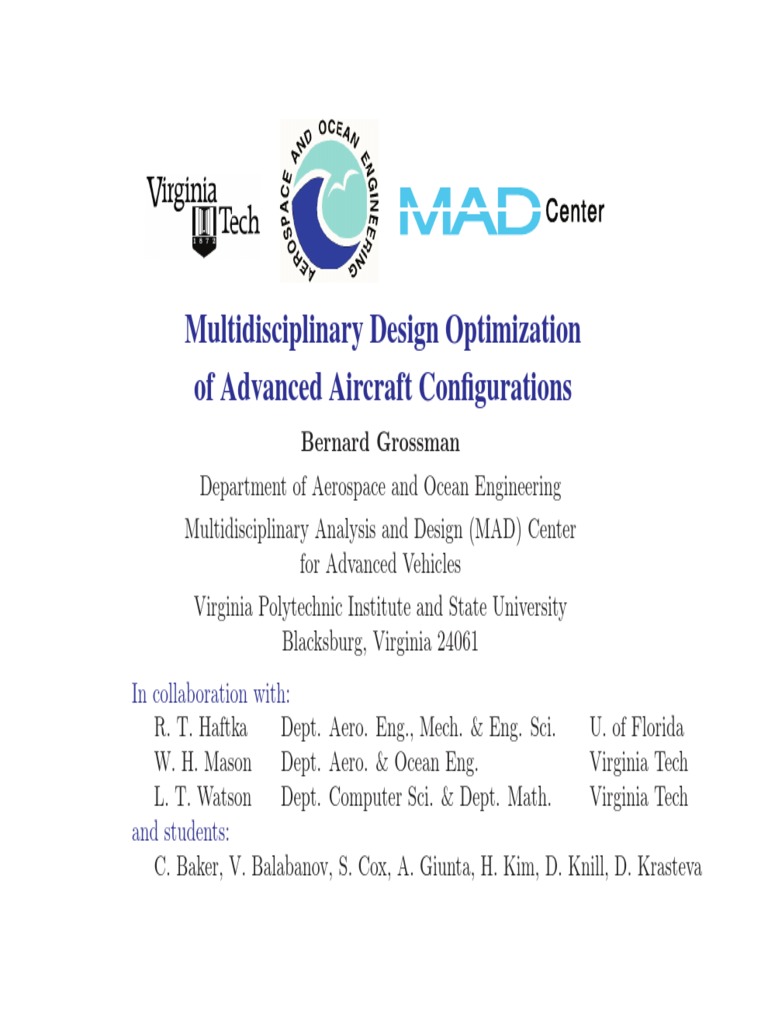 Multidisciplinary Design Optimization for Aircraft | PDF | Finite Element Method | Mathematical ...