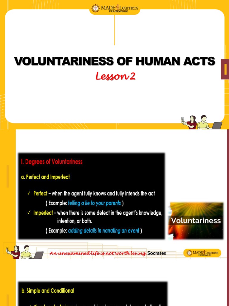 D. Lesson 2 (Voluntariness of Human Acts) | PDF