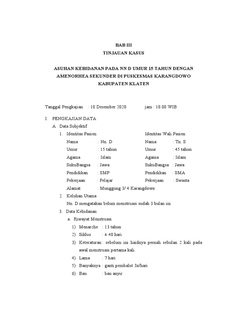 BAB III Kasus Fix | PDF | Kesehatan Holistik | Sains & Matematika
