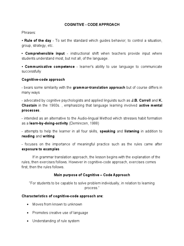 Language Learning with Cognitive Code | PDF | Learning | Academic ...