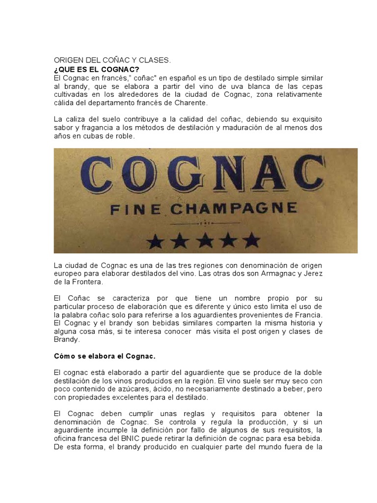 Origen Del Coñac y Brandy | PDF
