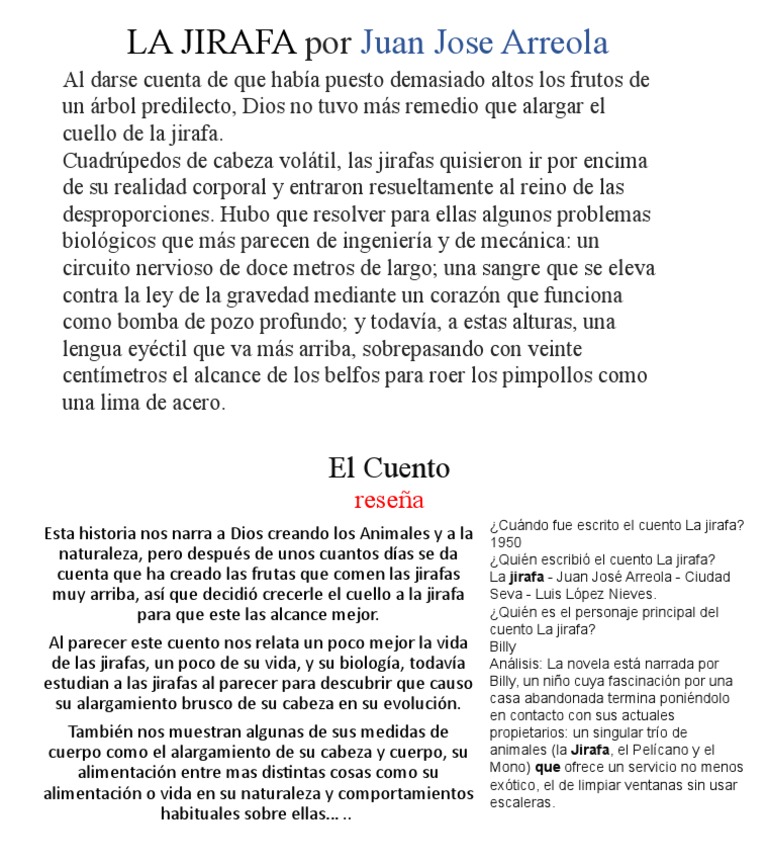 El Cuento La Jirafa | PDF