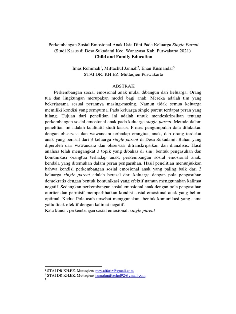 Pola Asuh Orang Tua Single Parent | PDF