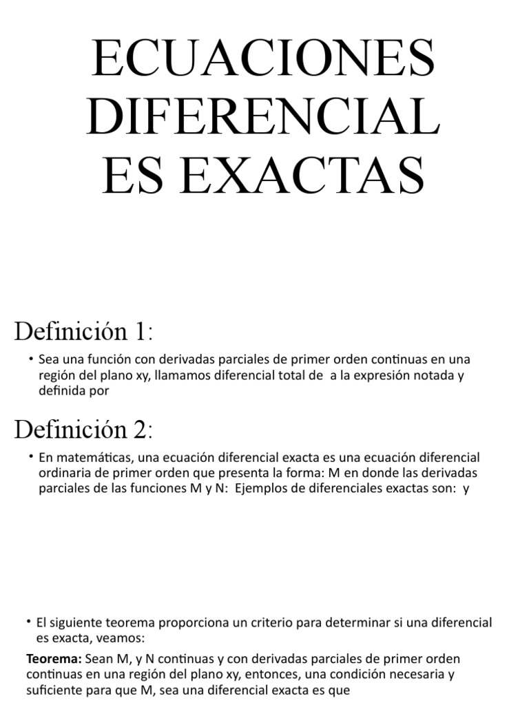 Ecuaciones Diferenciales Exactas | PDF