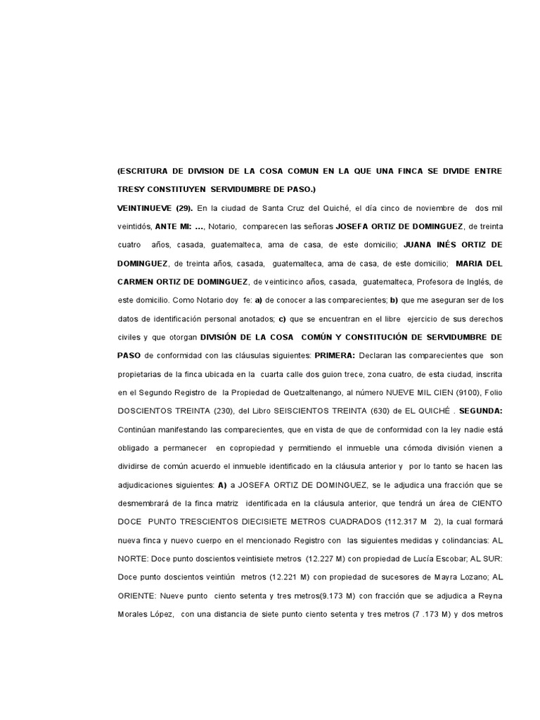 Partición Voluntaria | PDF | Guatemala | Propiedad