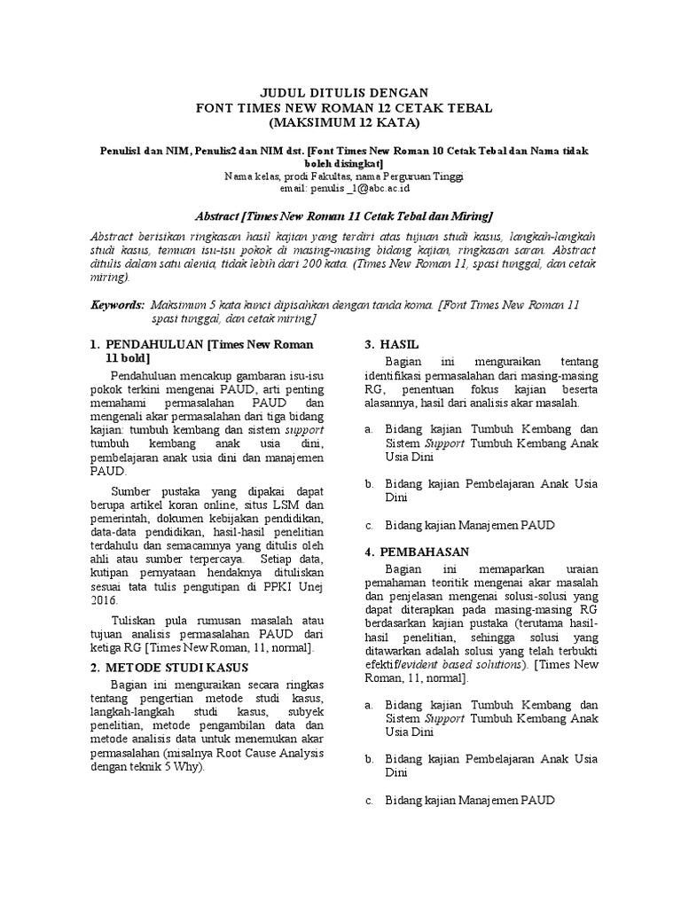 Template-Artikel Problematika PAUD | PDF