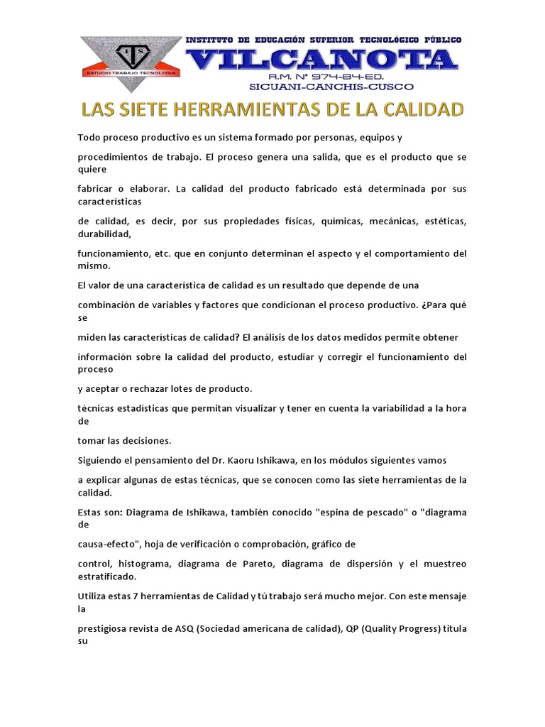 Las Siete Herramientas de La Calidad | PDF